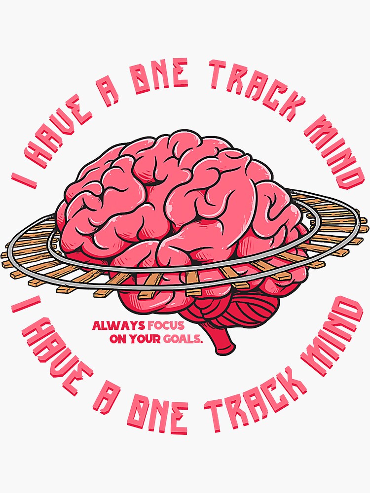 "Railroad One Track Mind Trainspotter Railway Human Brain 671" Sticker ...