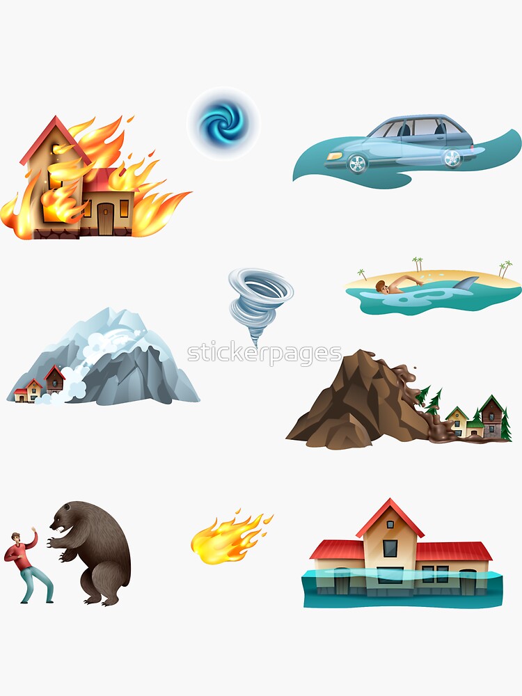 "Disaster Sticker" Sticker for Sale by stickerpages | Redbubble