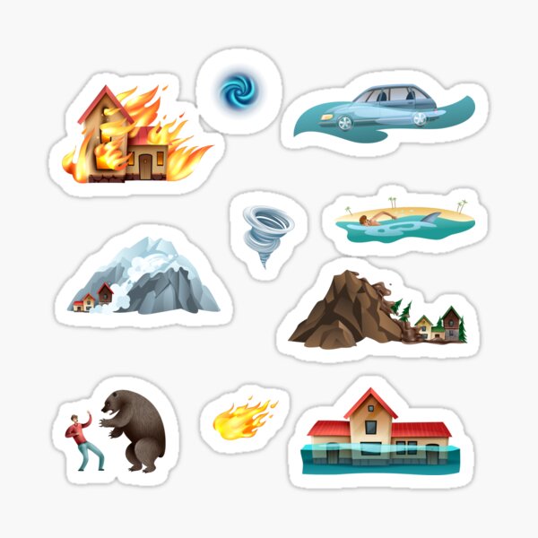 "Disaster Sticker" Sticker for Sale by stickerpages | Redbubble