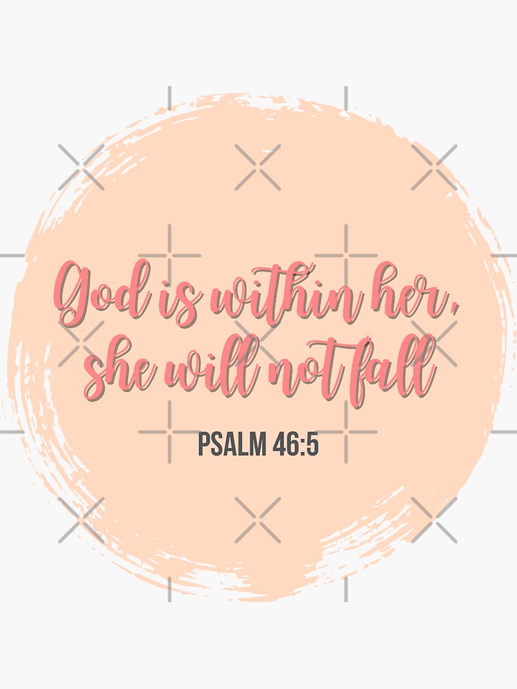 "Psalm 46:5 Christian Quote Watercolor - God is within her, she will ...