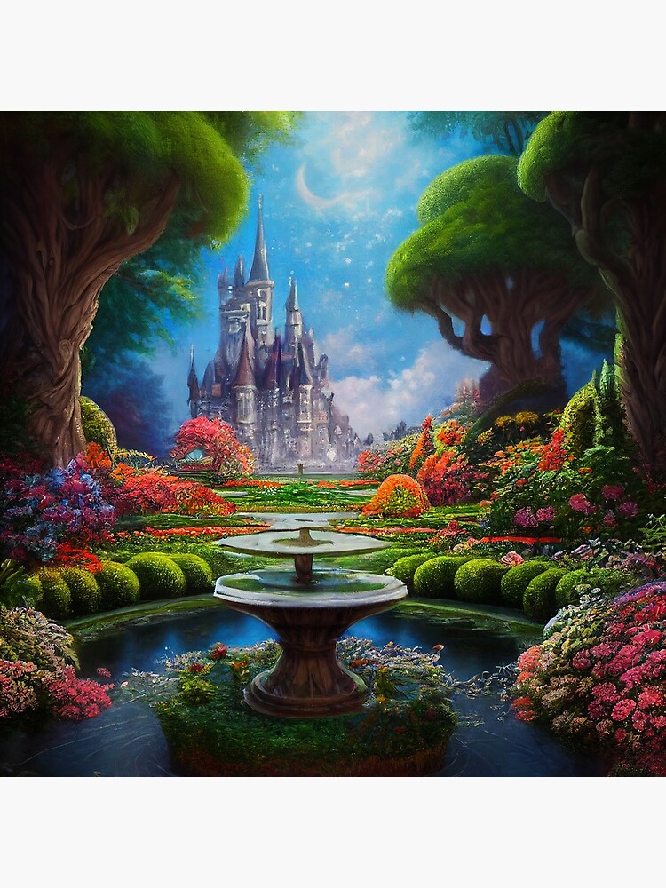 "Magic Kingdom, Fantasy Castle, Fantasy World Painting" Poster for Sale ...