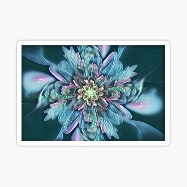 "FRACTAL FLOWER" Sticker for Sale by KatisDesign | Redbubble