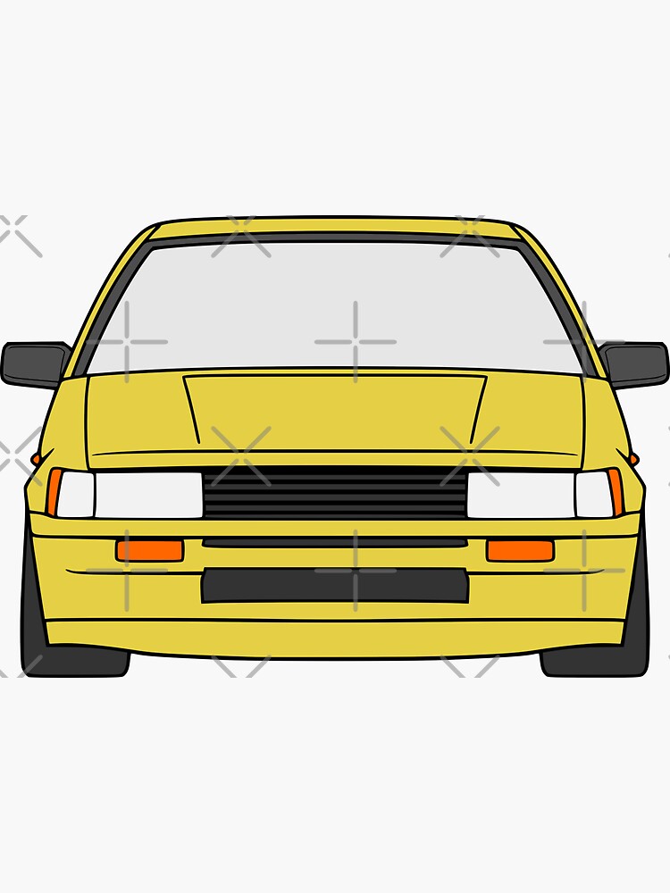 "Toyota Corolla AE86 yellow color" Sticker for Sale by EdimDesign ...