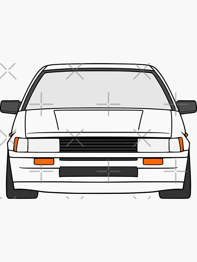 "Toyota Corolla AE86 white color" Sticker for Sale by EdimDesign ...