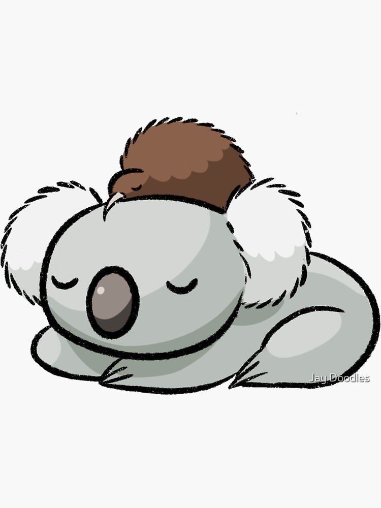 "Kiwi & Koala Nap" Sticker for Sale by jayillustration | Redbubble