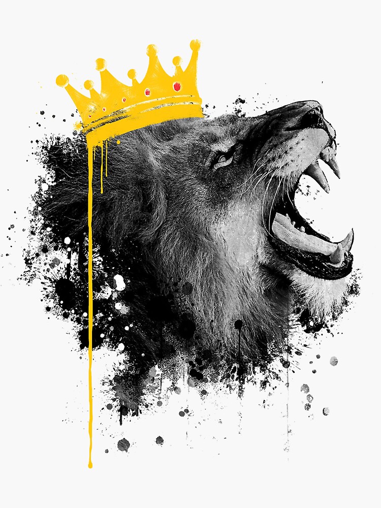"King Lion Graffiti With Crown Street Art Urban" Sticker for Sale by ...