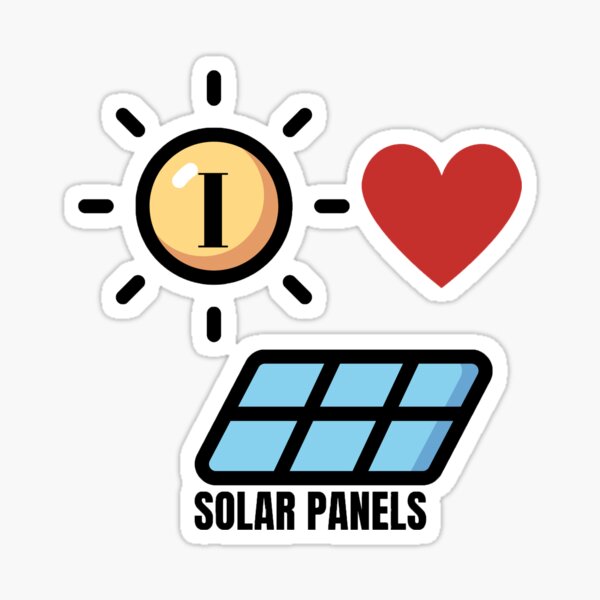 "I LOVE SOLAR PANELS Heart Climate Energy Renewable Sticker " Sticker ...