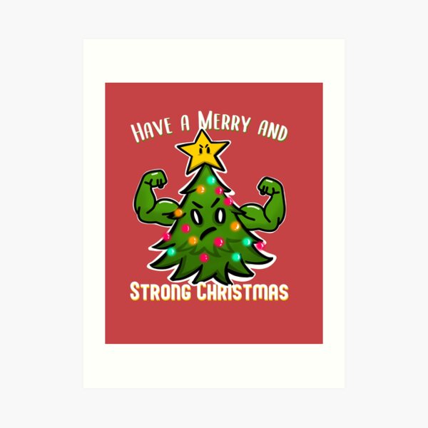 "Christmas Tree with Muscles Strong Christmas for bodybuilder" Art ...