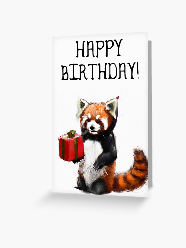 "Red Panda Birthday Card" Greeting Card for Sale by Ben Griffiths ...