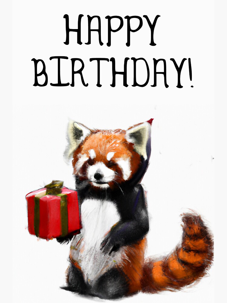 "Red Panda Birthday Card" Sticker for Sale by griffiths555 | Redbubble