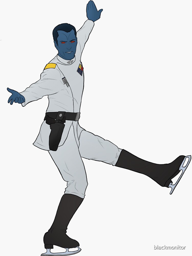 "Thrawn ice skating" Sticker for Sale by blackmonitor | Redbubble