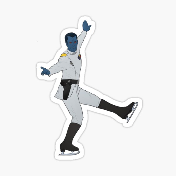 "Thrawn ice skating" Sticker for Sale by blackmonitor | Redbubble