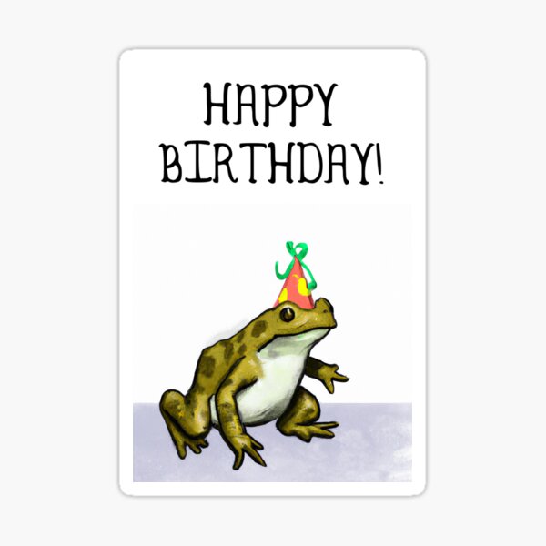 "Toad Birthday Card" Sticker for Sale by griffiths555 | Redbubble