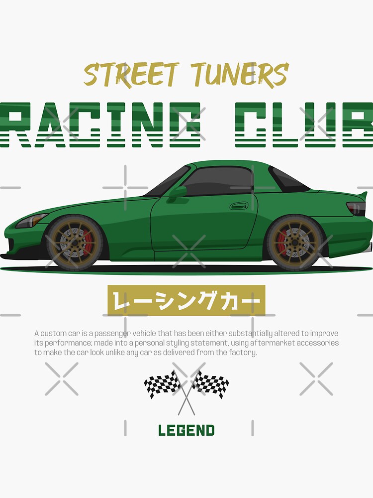 "Tuner Green S2K JDM" Sticker for Sale by goldentuners | Redbubble