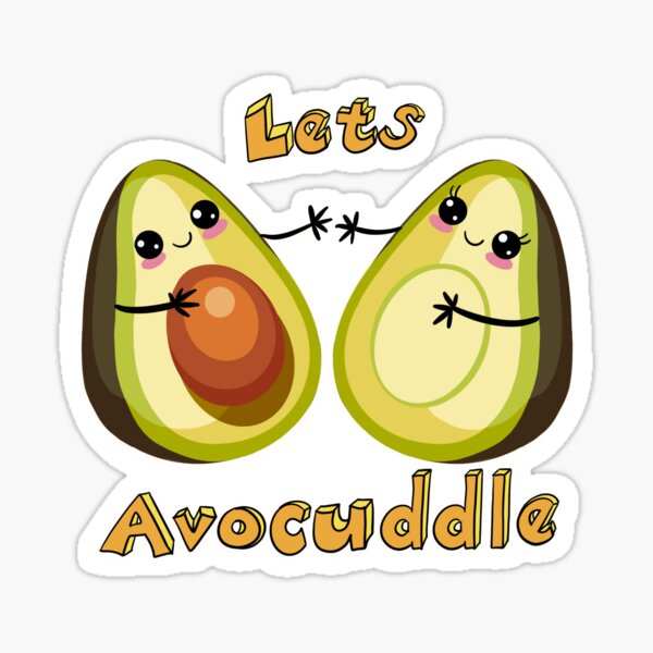 "Let’s Avocuddle Kawaii" Sticker for Sale by SpiritedArtwork | Redbubble