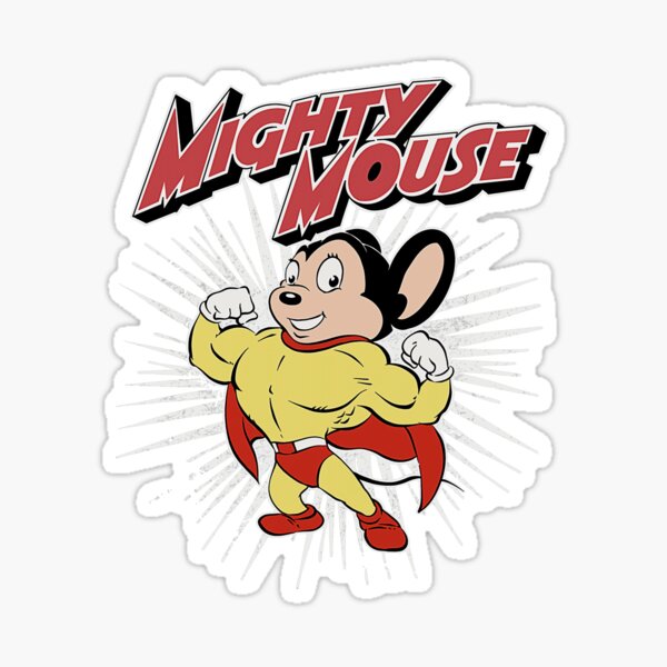 "Mighty Mouse animation" Sticker for Sale by JanieMorrisd | Redbubble