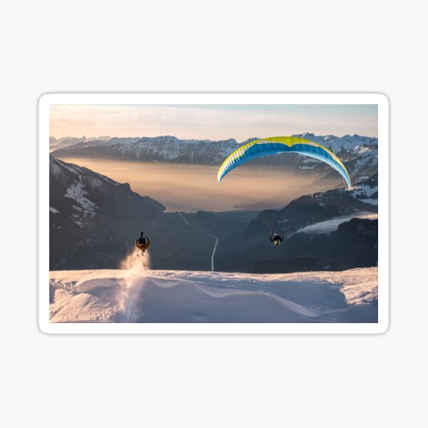 "Paraglider & Skier" Sticker for Sale by paediil | Redbubble