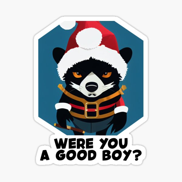 "Christmas Badass Badger as a Santa Claus " Sticker for Sale by ...