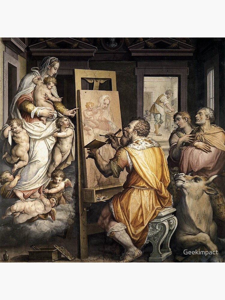 "St Luke Painting the Virgin - Giorgio Vasari " Art Board Print for ...