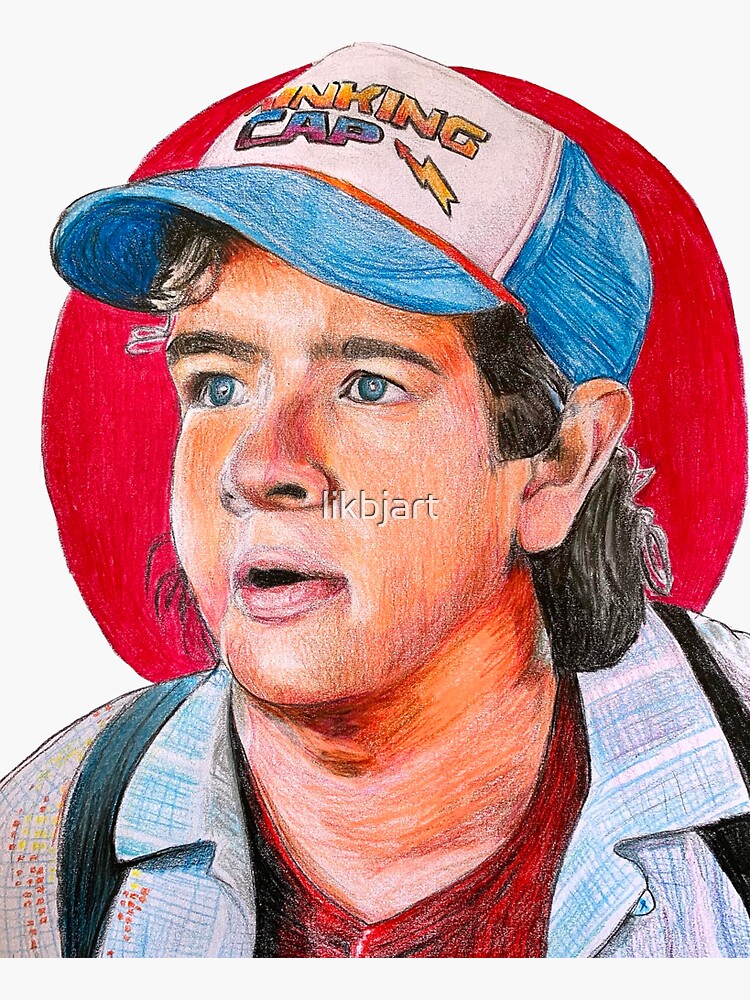 "Dustin Pencils Drawing" Sticker for Sale by likbjart | Redbubble