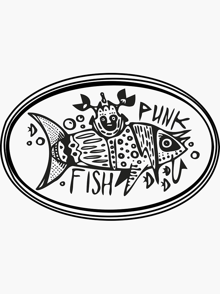 "PUNK FISH" Sticker for Sale by StudioRund | Redbubble