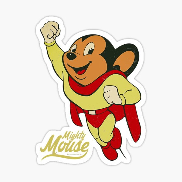 "Mighty Mouse Mighty Mouse" Sticker for Sale by JanieMorrisd | Redbubble