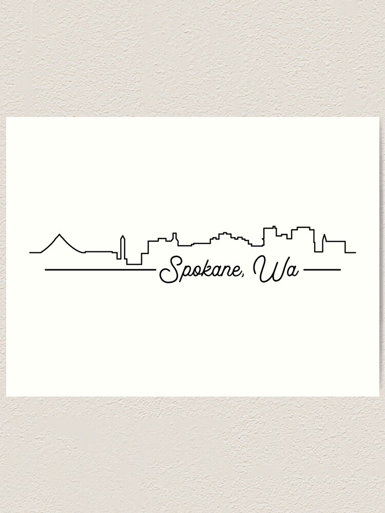 "Spokane Cityscape Line Art" Art Print for Sale by SkySlate | Redbubble