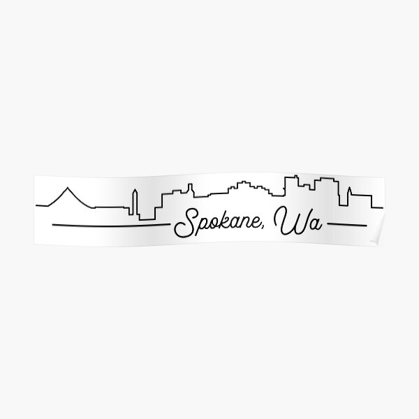 "Spokane Cityscape Line Art" Poster for Sale by SkySlate | Redbubble