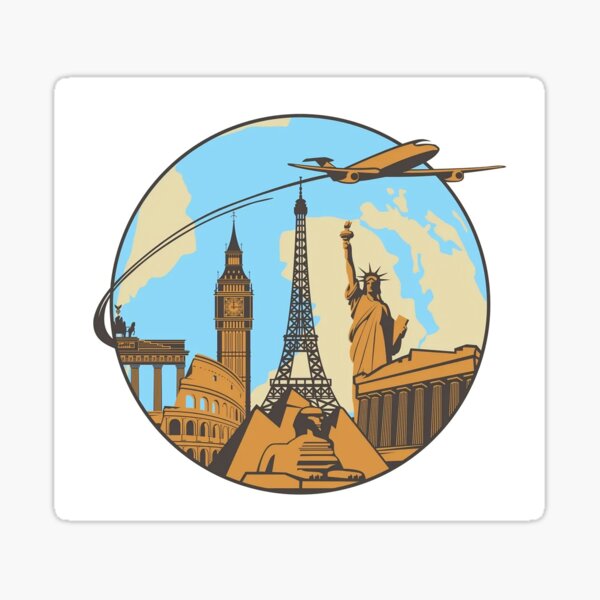 "Travel around the world" Sticker for Sale by Vehiclestore | Redbubble