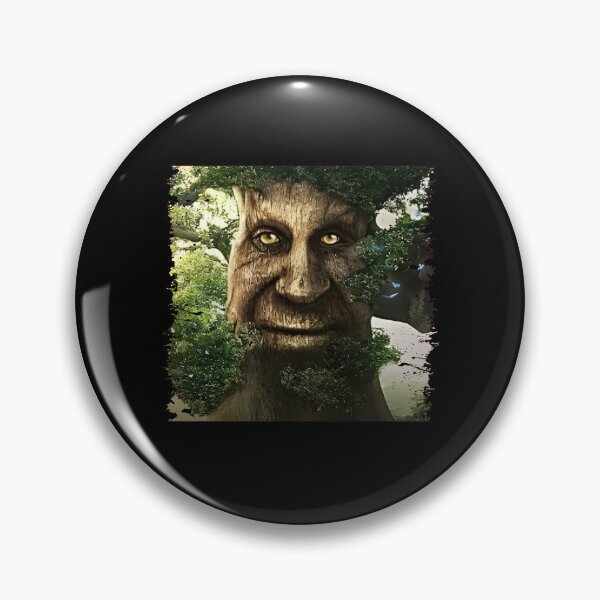 "Wise Mystical Tree Face Old Mythical Oak Tree Funny Meme" Pin for Sale ...
