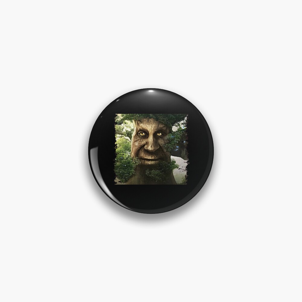 "Wise Mystical Tree Face Old Mythical Oak Tree Funny Meme" Pin for Sale ...