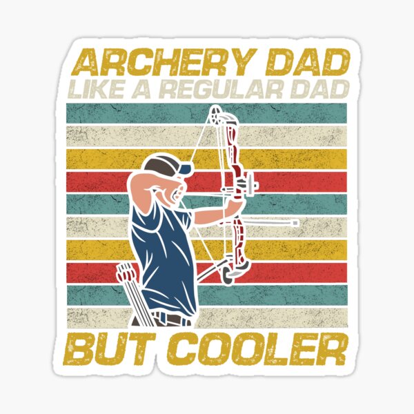 "Retro Archery Dad Father's Day Primitive Bow" Sticker for Sale by ...