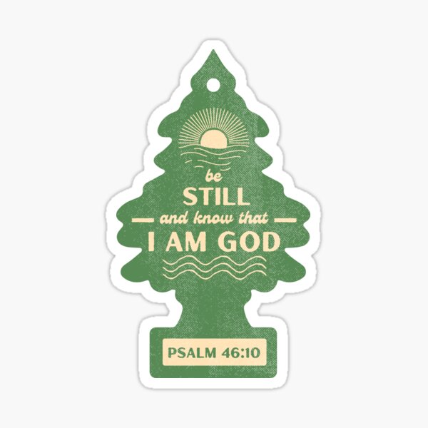 "Psalm Be Still Christian Tree" Sticker for Sale by KartaAntika | Redbubble