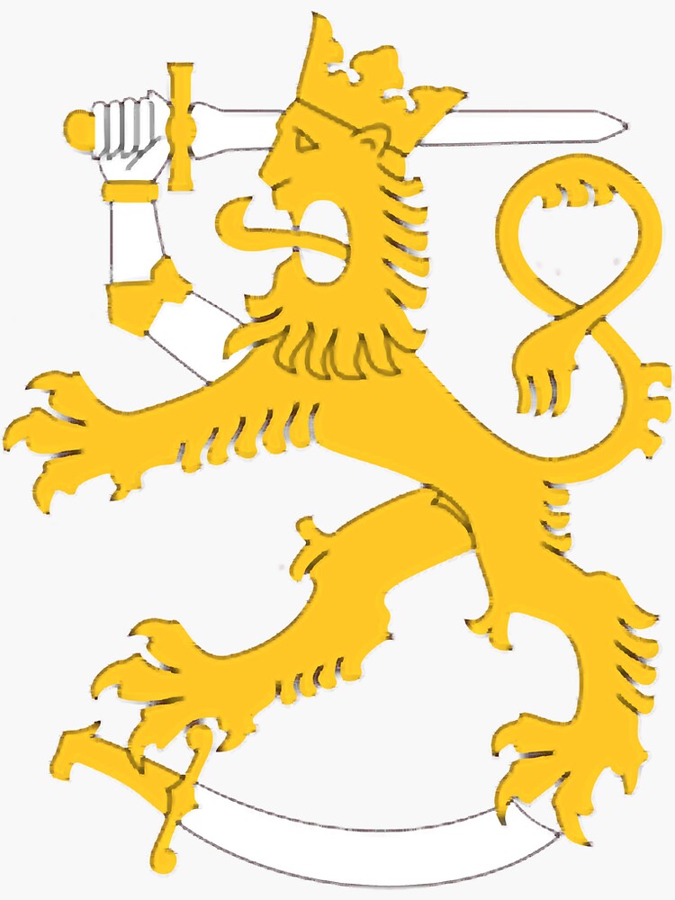 "Suomi Finland Lion Goes On Bubble Merch" Sticker for Sale by ...