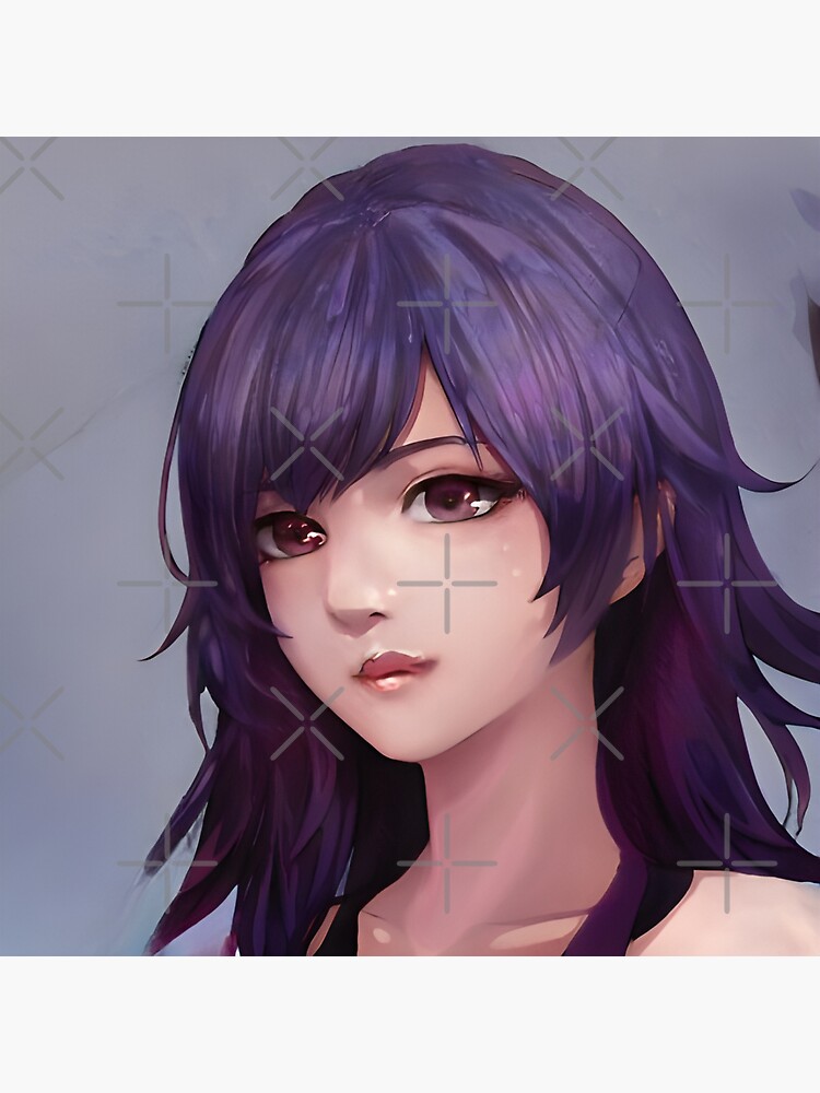 Black Hair Anime Girl Sticker For Sale By Animegirlnft Redbubble