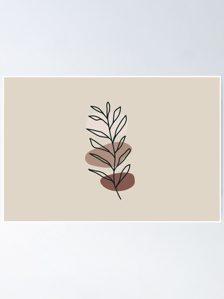 "Earthy Browns Abstract Line Art Botanical Minimal Art Modern Mid ...