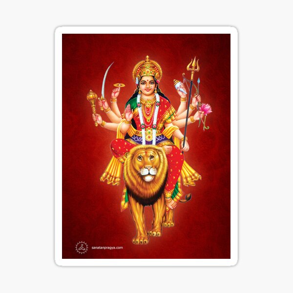 "maa durga mata ji navratri photo devi hindu god" Sticker for Sale by ...