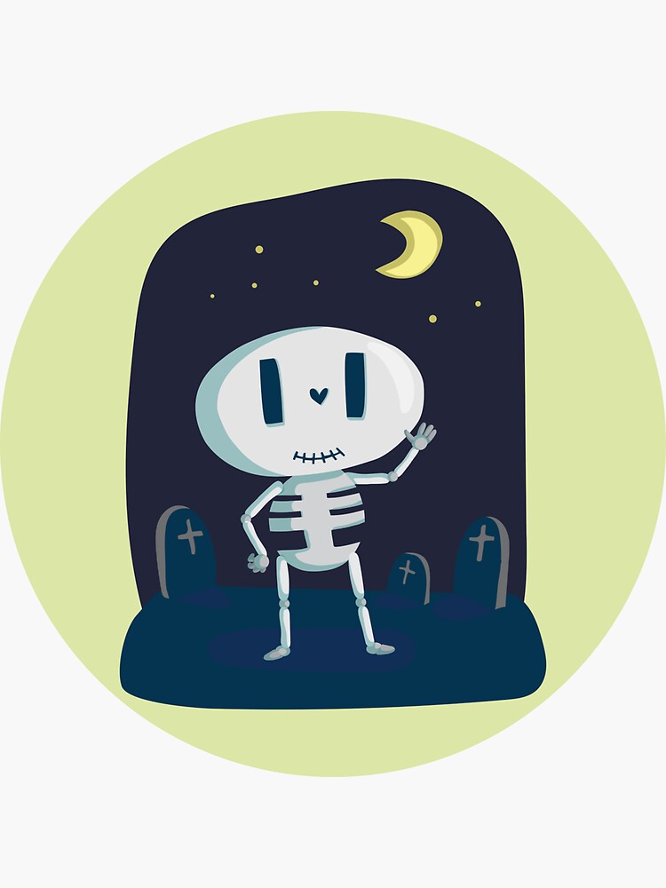"very scary skeleton " Sticker for Sale by Nature-love1 | Redbubble