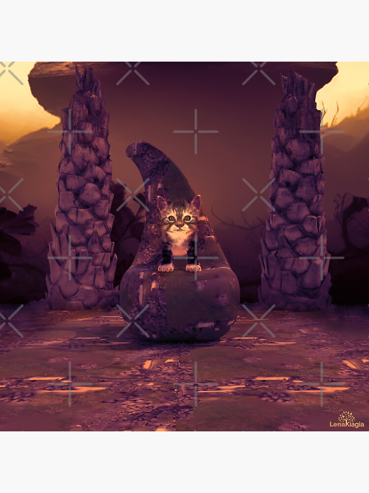 "Queen kitty. A Cat on her throne" Sticker for Sale by LenaKiagia ...