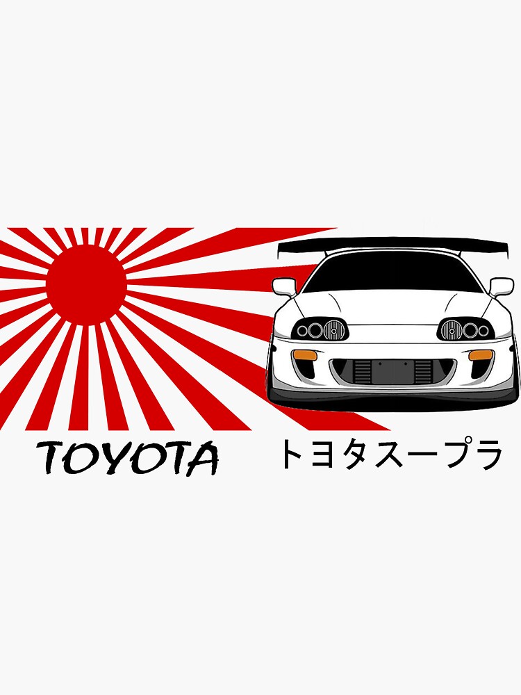 "Toyota Supra, JDM Car, Japan flag" Sticker for Sale by T-JD | Redbubble