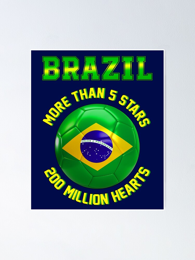 Póster «Eslogan de los fanáticos de Brasil para el fútbol, más de 5 ...