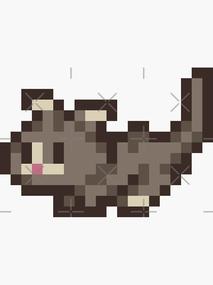 "Stardew Valley Grey/Gray Cat Pounce" Sticker for Sale by aiya-pixels ...
