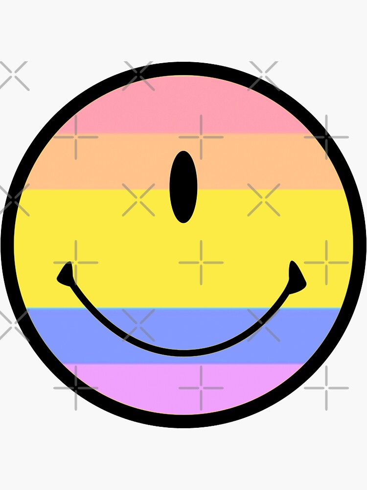 "70s Groovy One Eye Alien Smiley Emoji Face" Sticker for Sale by ...