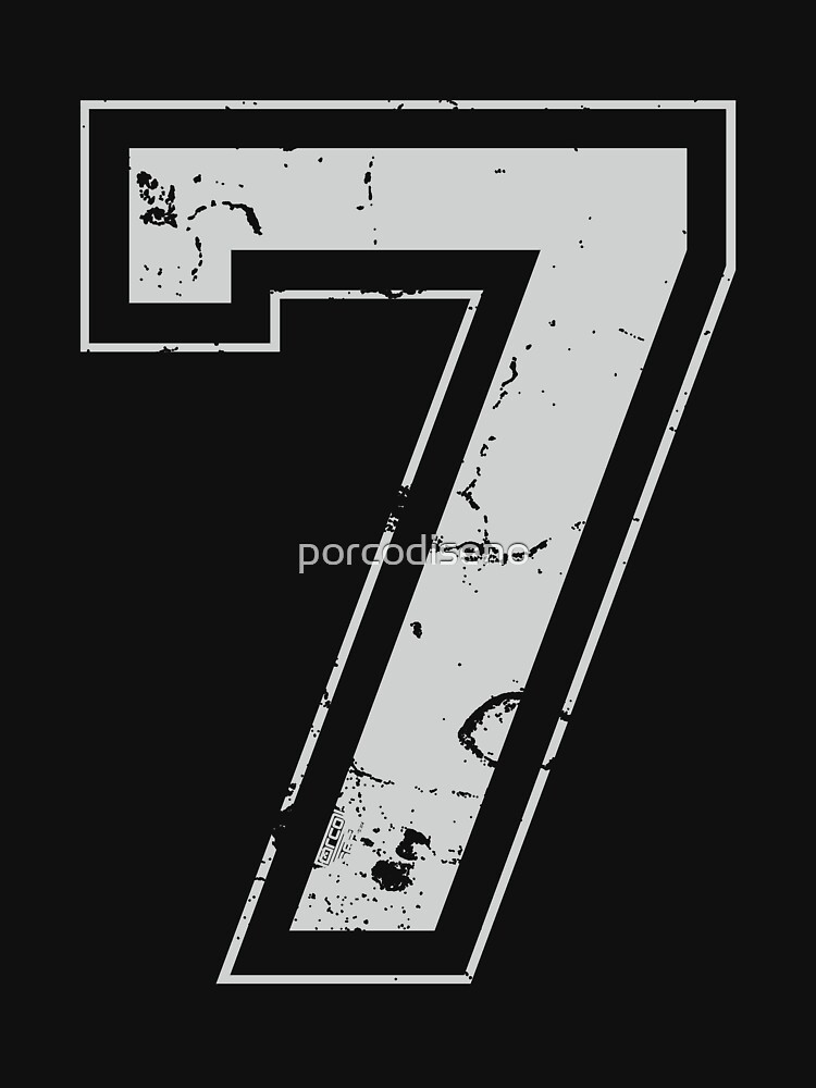 "Number 7 Seven Gray Jersey Sports Athletic Player" T-shirt by ...