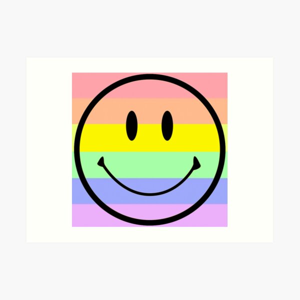 "Gay Pride Flag Smiley Emoji Face" Art Print for Sale by sarascoprox ...