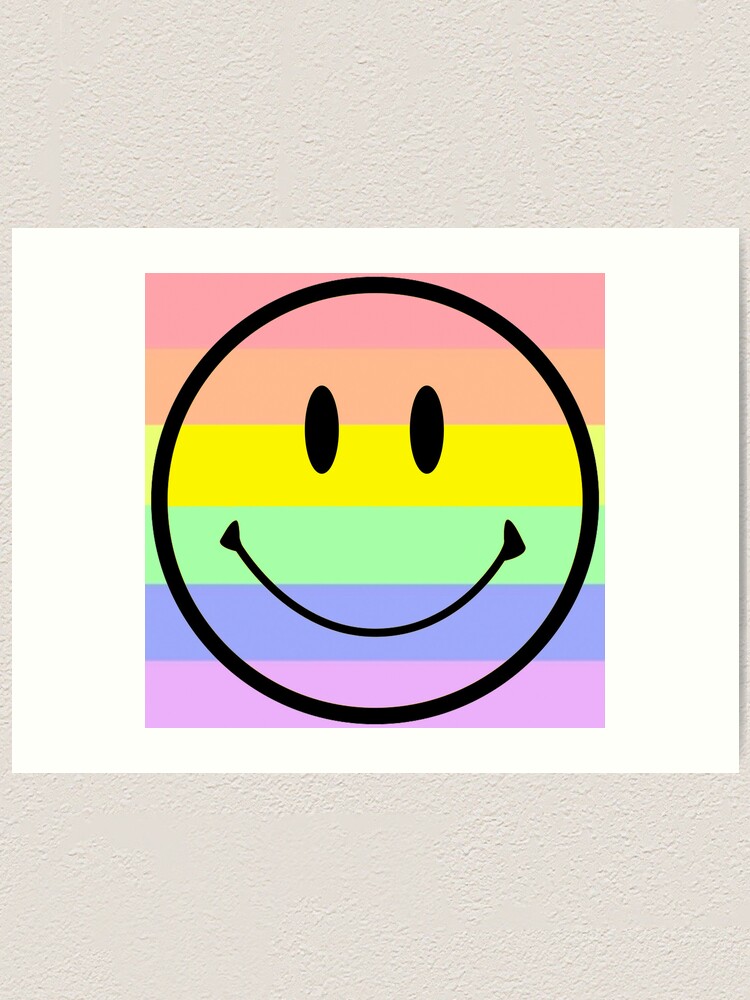 "Gay Pride Flag Smiley Emoji Face" Art Print for Sale by sarascoprox ...