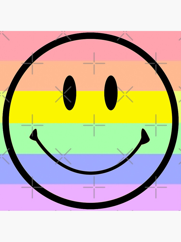 "Gay Pride Flag Smiley Emoji Face" Art Print for Sale by sarascoprox ...