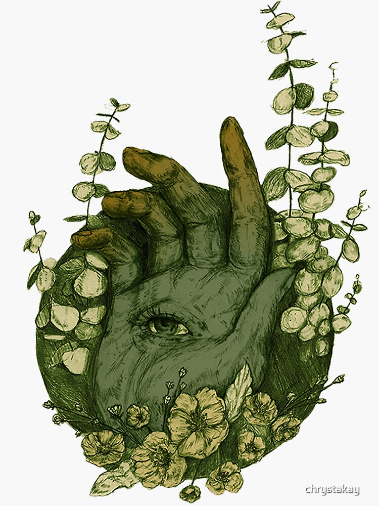 "False Insight - Psychic Hand Illustration" Sticker for Sale by ...