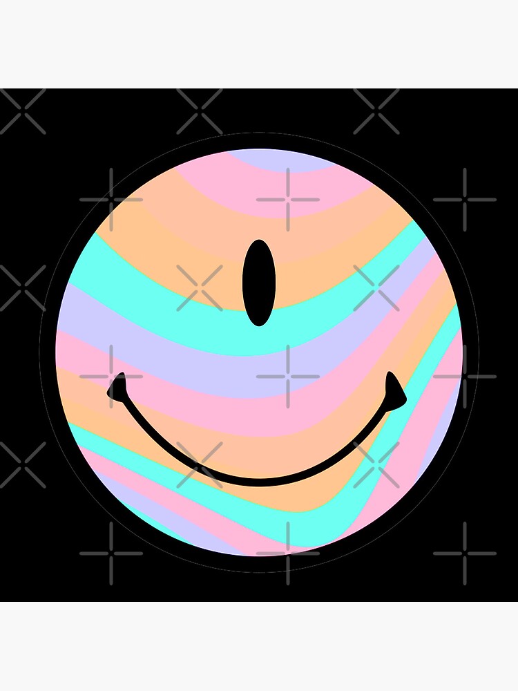 "70s Retro One Eye Alien Smiley Emoji Face" Art Print for Sale by ...