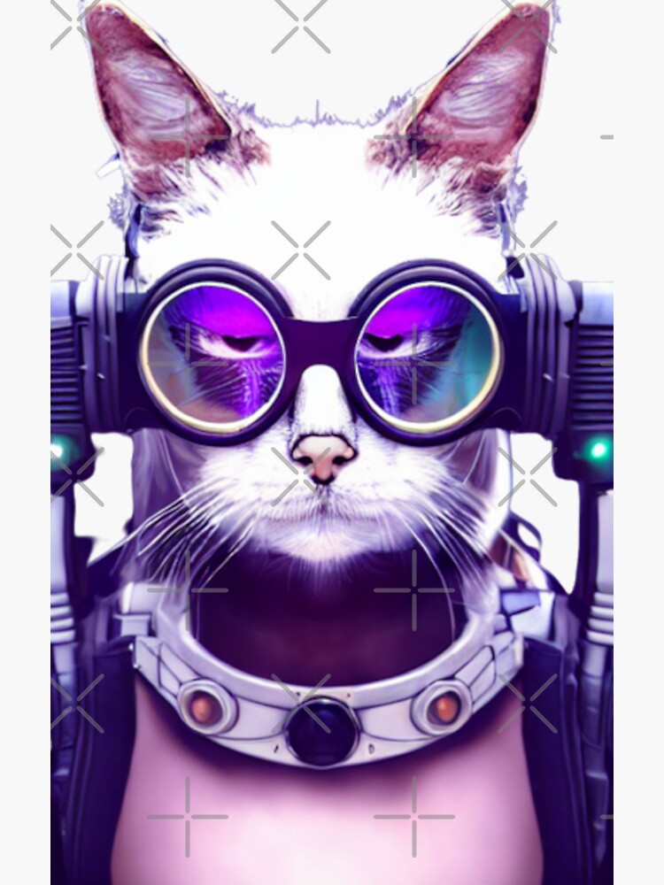 "cyber kitty" Sticker for Sale by SungThi | Redbubble